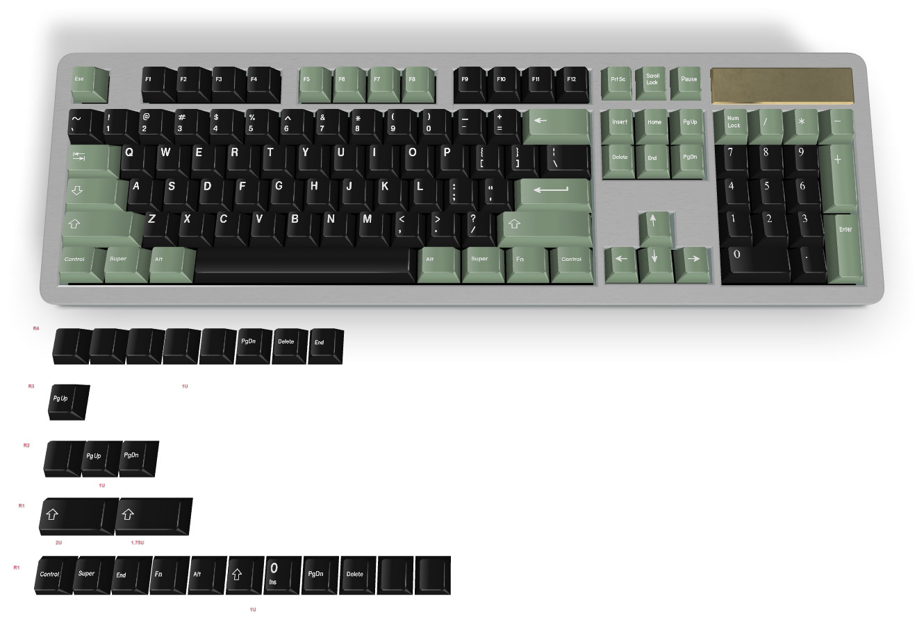 Custom #986 PBT Keycap 129 Keys keycaps Cherry Profile DYE-SUB ...
