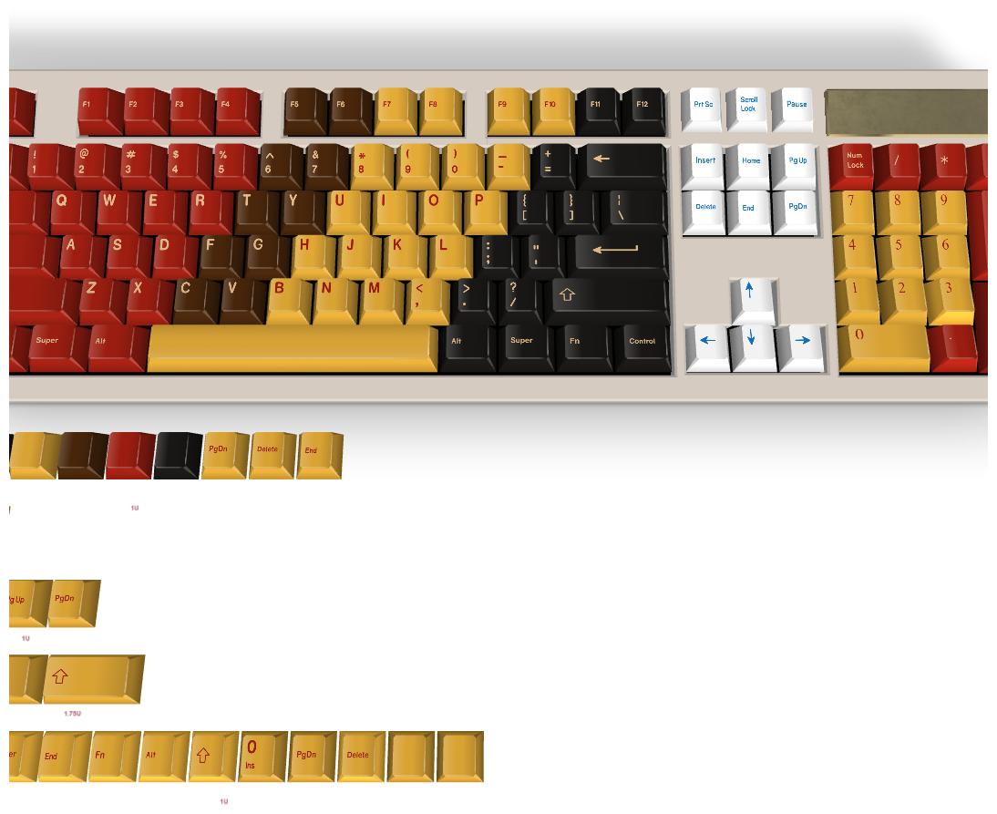 Custom #1642 PBT Keycap 129 Keys keycaps Cherry Profile DYE-SUB ...