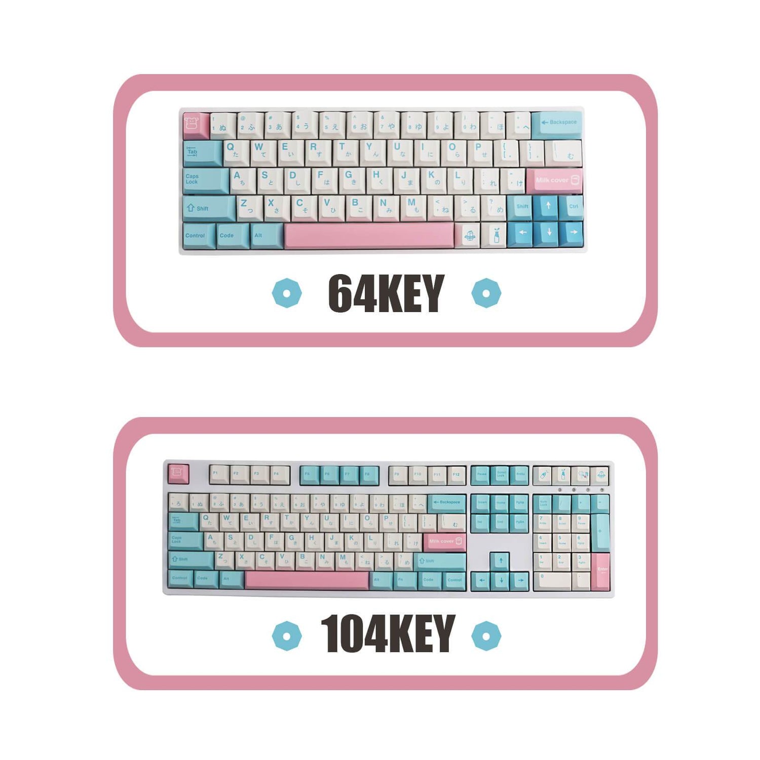 PBT keycaps Sublimation 142 KeysMilk Cover Keycaps Cherry Profile ...