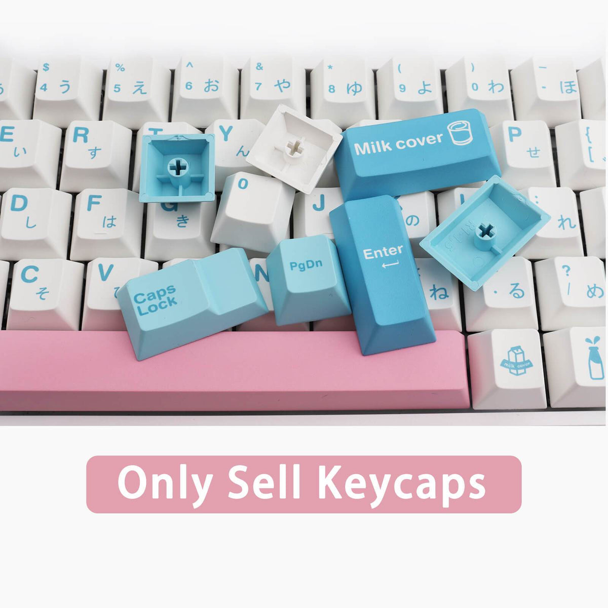 PBT keycaps Sublimation 142 KeysMilk Cover Keycaps Cherry Profile ...