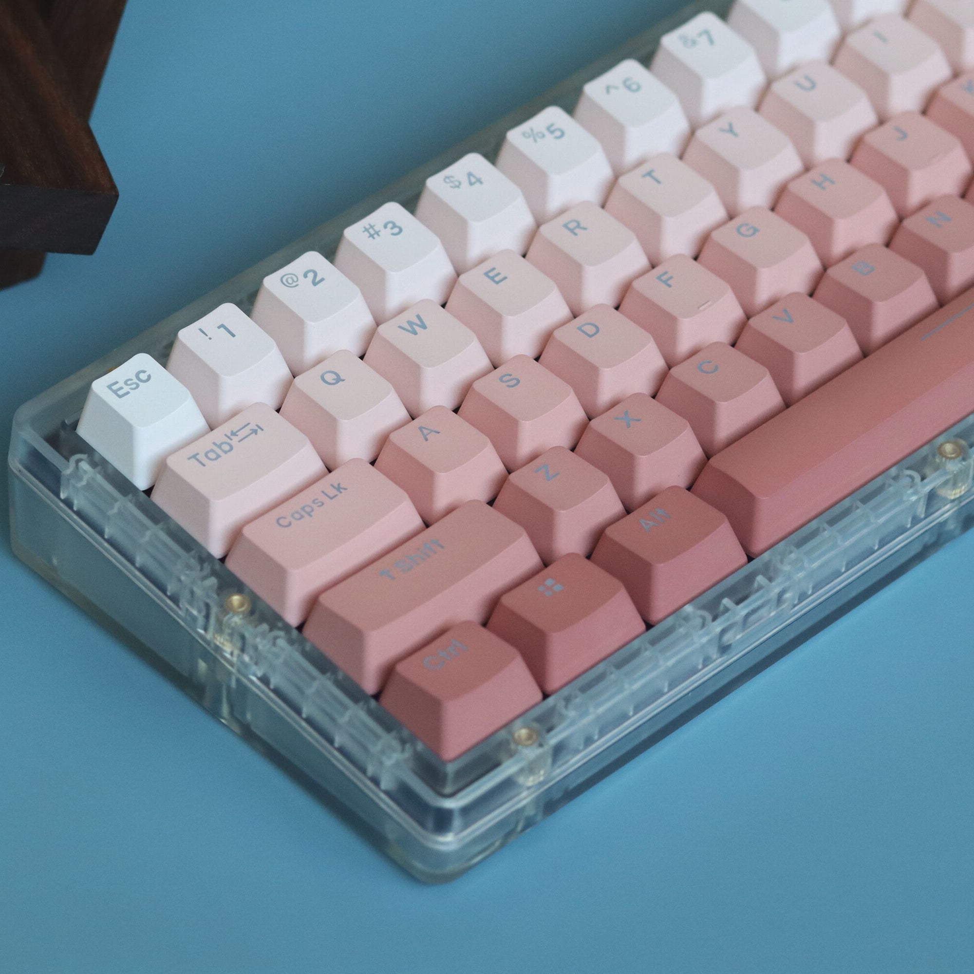 Pink Gradient Backlight Keycaps OEM Profile Backlit Transparent Keycap ...