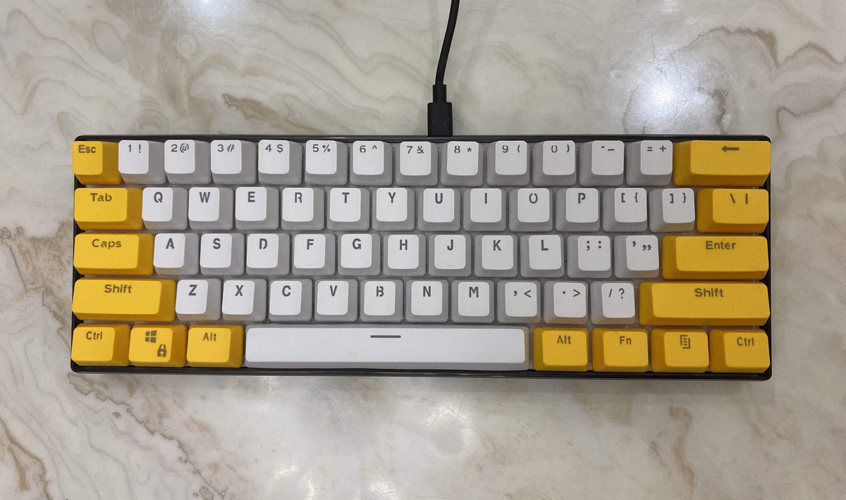 Yellow White Backlit Keycaps Set | Diykeycap