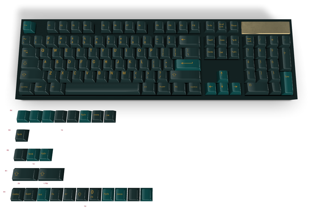 Custom #1353 PBT Keycap 129 Keys keycaps Cherry Profile DYE-SUB ...
