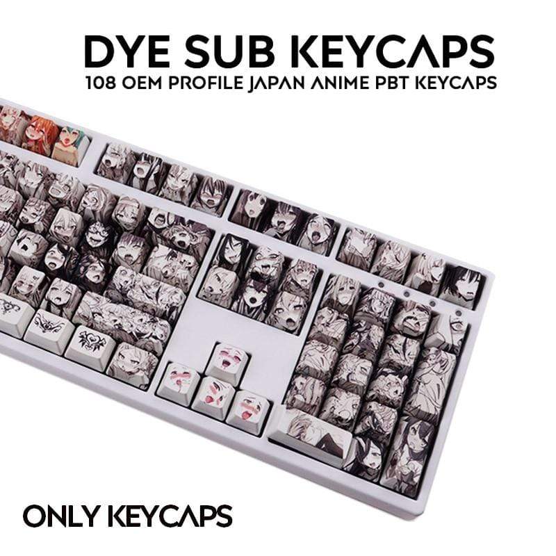 108 Key Glorious Ahegao Keycap Set For Mechanical Keyboard Anime Waifu ...