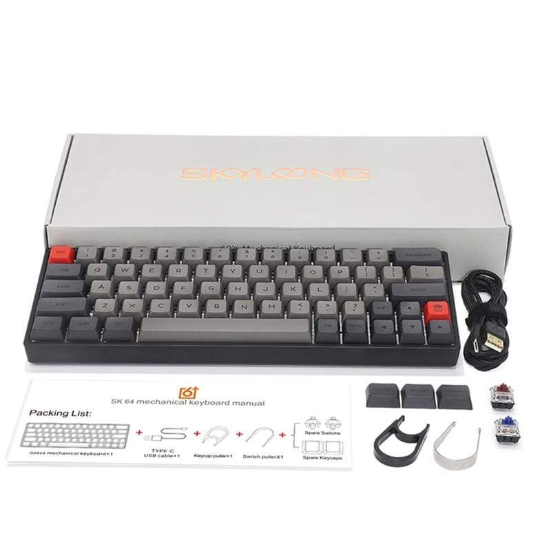 SK64 Gateron Optical Red hot Swappable Switch Dye Sub PBT Keycaps Blue